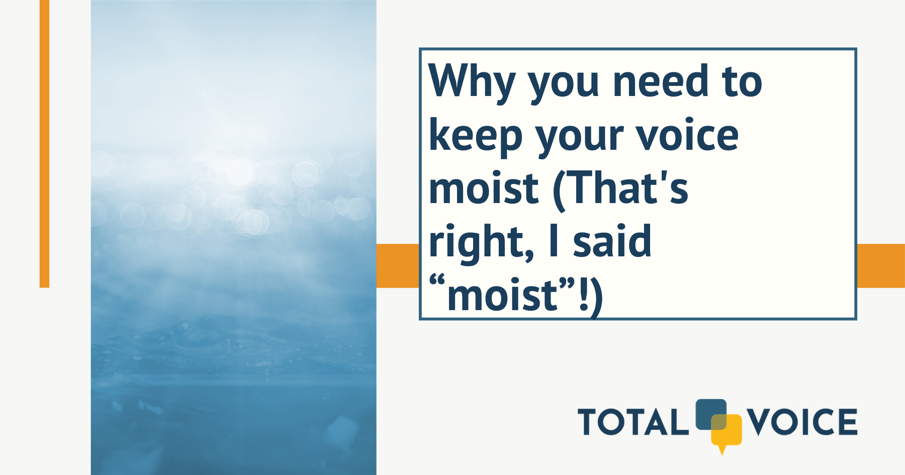 Why you need to keep your voice moist (That’s right, I said “moist ...